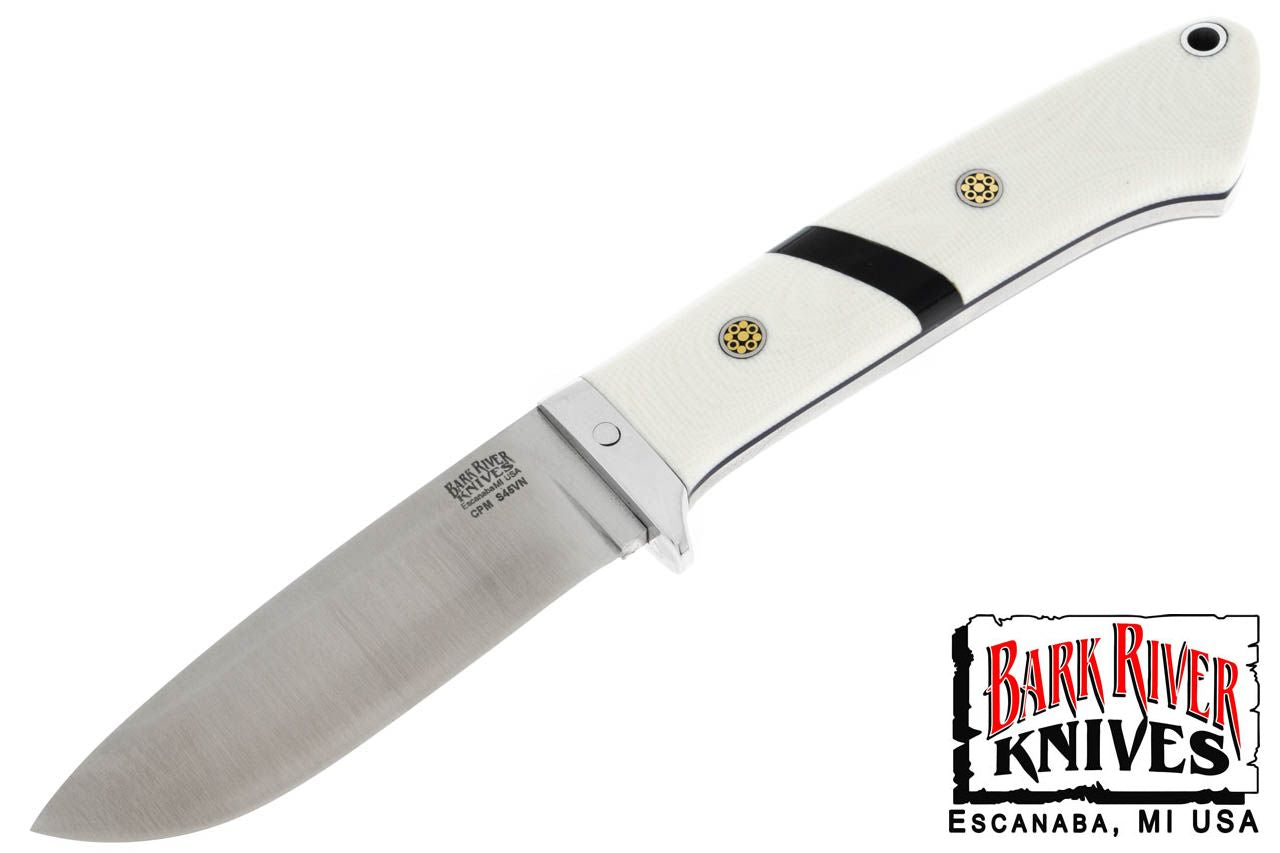 クラッシック ドロップポイント ハンター S45VN ホワイト G-10 - オニキス スペーサー - パープル ライナー - モザイクピン – バークリバーナイフ専門店 eナイフjp